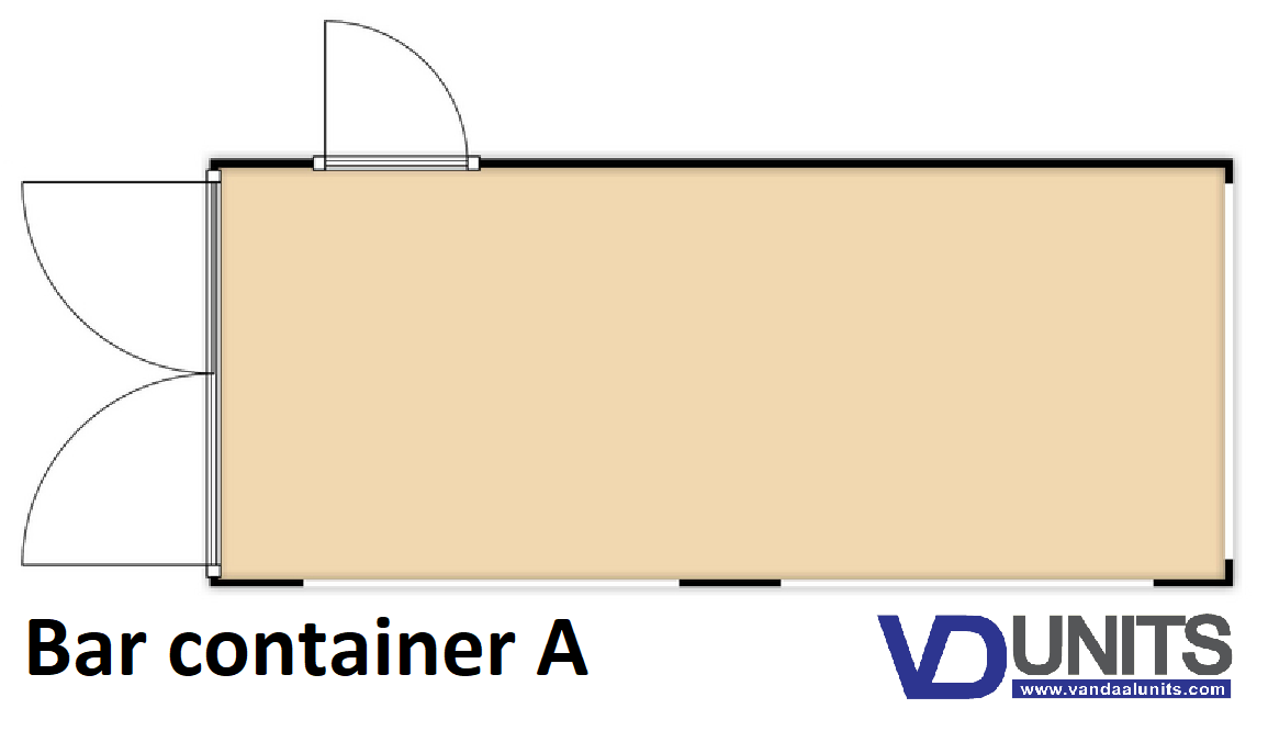 20 ft Barcontainer met en zonder boven terras - Van Daal Units