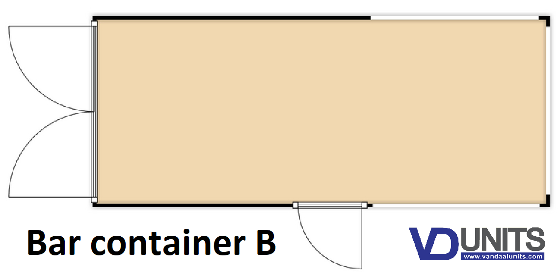 20 ft Barcontainer met en zonder boven terras - Van Daal Units